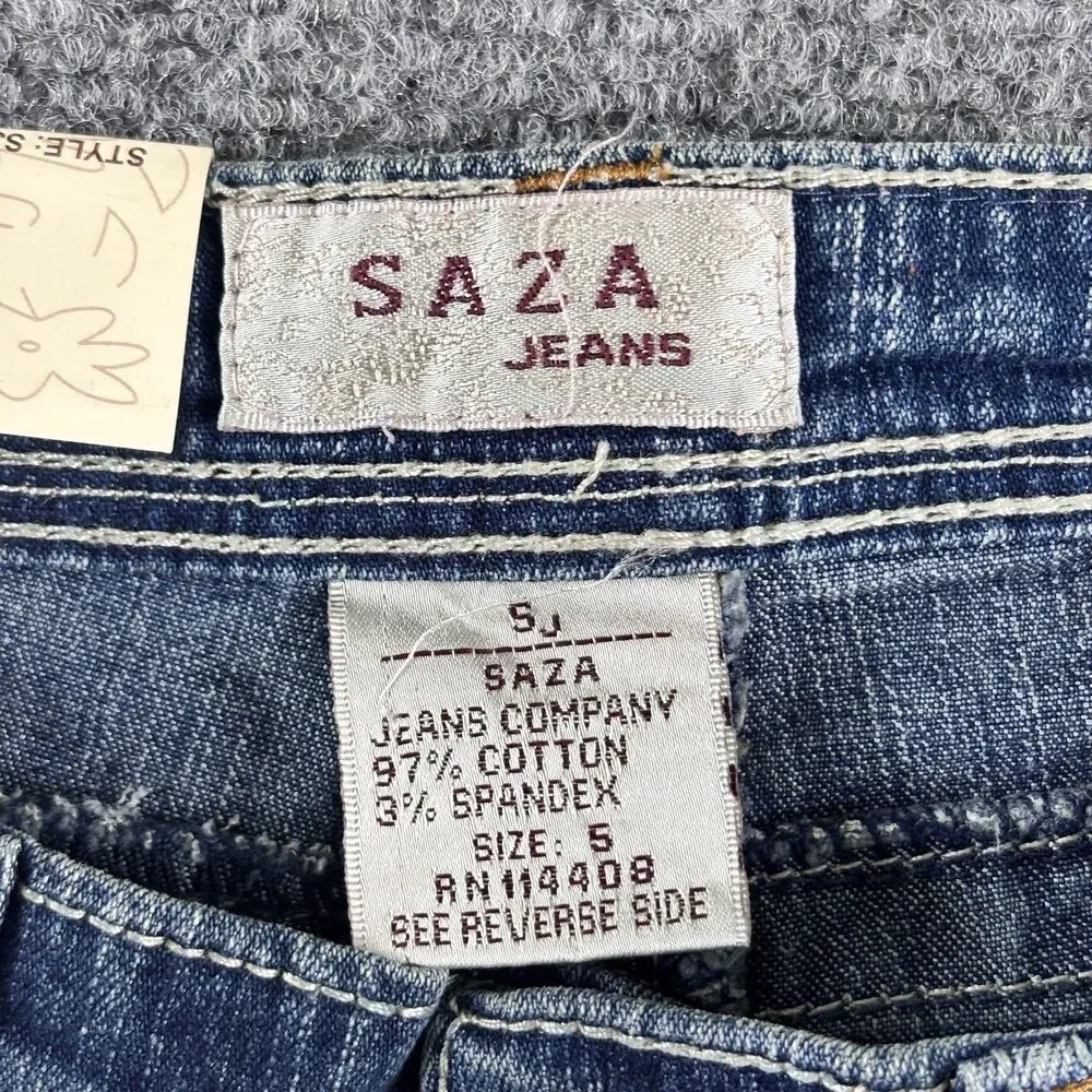 SAZA | Jeans | Saza Jeans Womens 5 Nwt Y2k Crown Embroidered Pocket ...